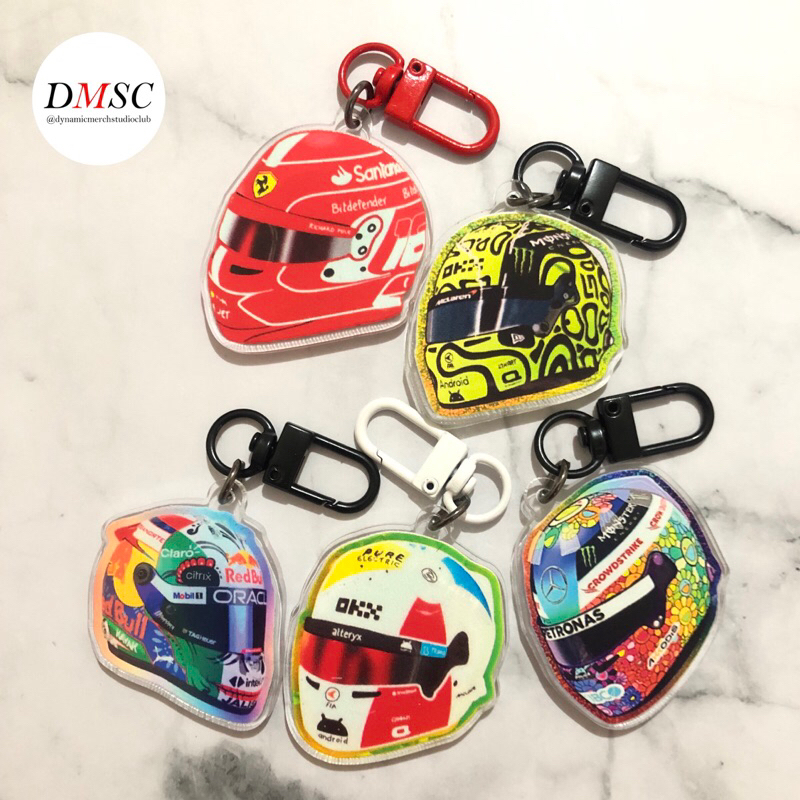 Jual Premium keychain helmet F1 driver (1 sisi) gantungan kunci helm ...