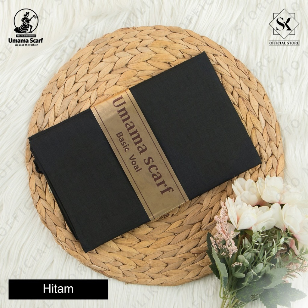 Jual KHUSUS HITAM Basic Voal Jahit Umama Scarf 110x110 | Shopee Indonesia