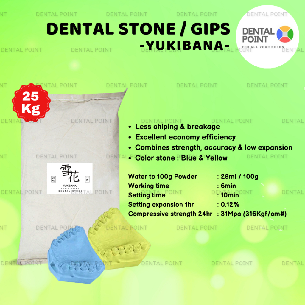 Jual Dental Stone /Gipsum /Gypstone /Gypsum Tipe 3 / Tipe 4 - YUKIBANA ...