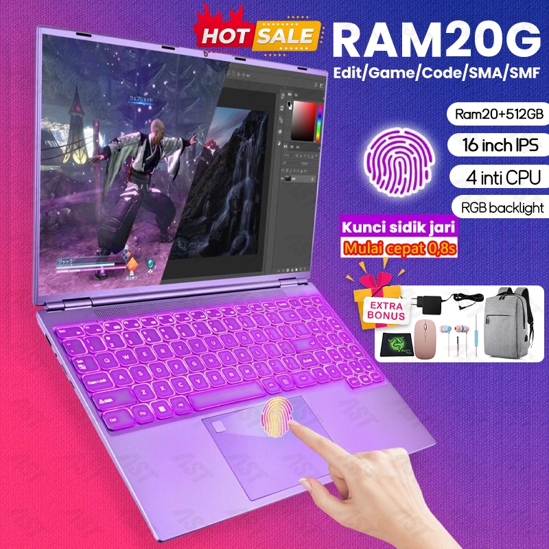 Jual [Cocok SMP/SMA] Laptop Baru Ungu/Pink Intel N95 Ram20G+512GB SSD ...