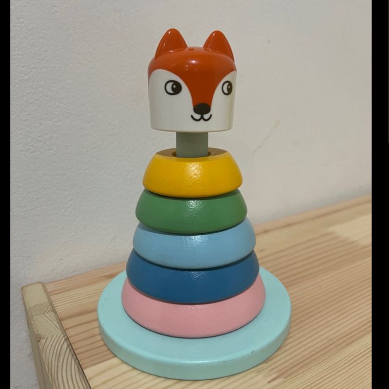 Jual IKEA UPPSTA stacking ring mainan donat ring kayu menara ring donat ...