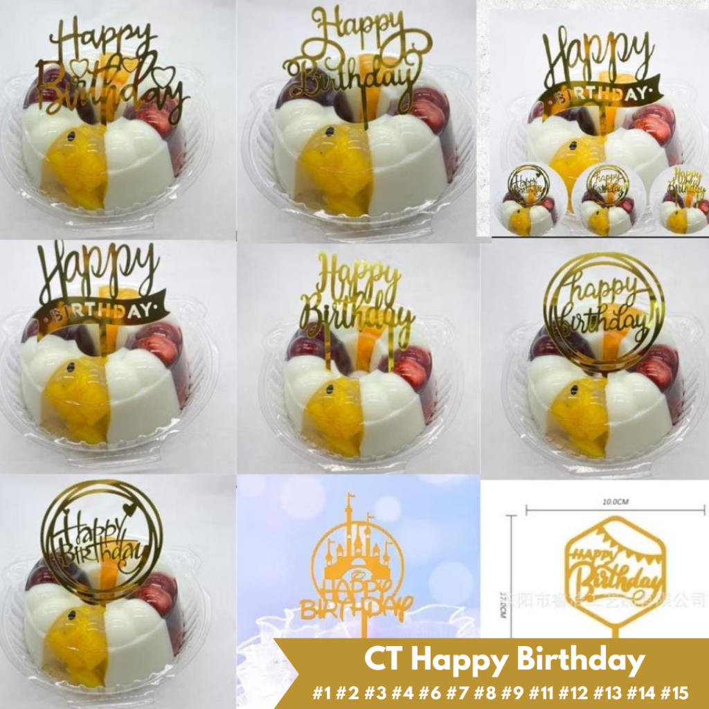 Jual [COD] Cake Topper HBD Plastik | Topper Dekorasi Kue Happy Birthday ...