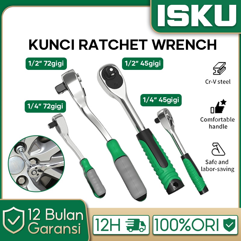 Jual ISKU 1/2 Gagang Kunci Shock Rachet Wrench Dengan Karet 1/2 Kunci ...