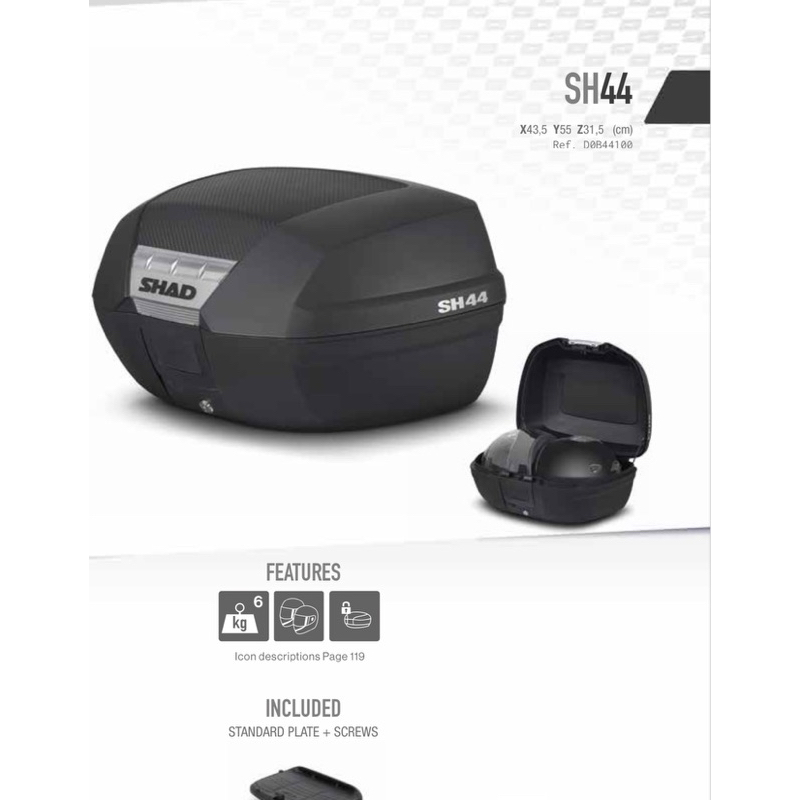 Jual BOX MOTOR SHAD SH44 ORIGINAL TOP BOX | Shopee Indonesia