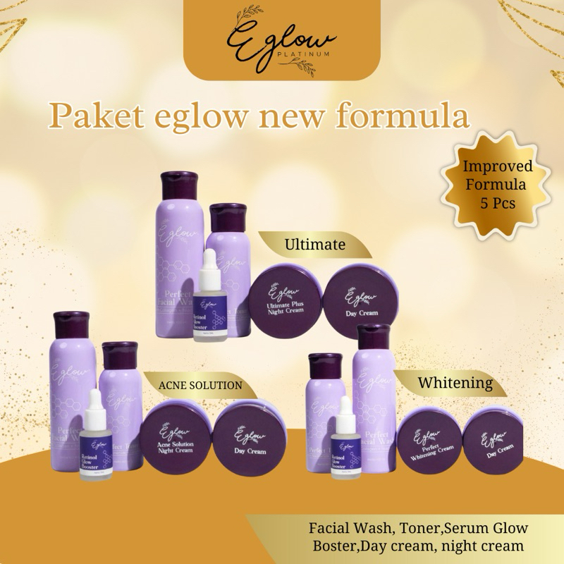 Jual [NEW FORMULA]PAKET EGLOW PLATINUM TERBARU PAKET WHITE ACNE DAN ...