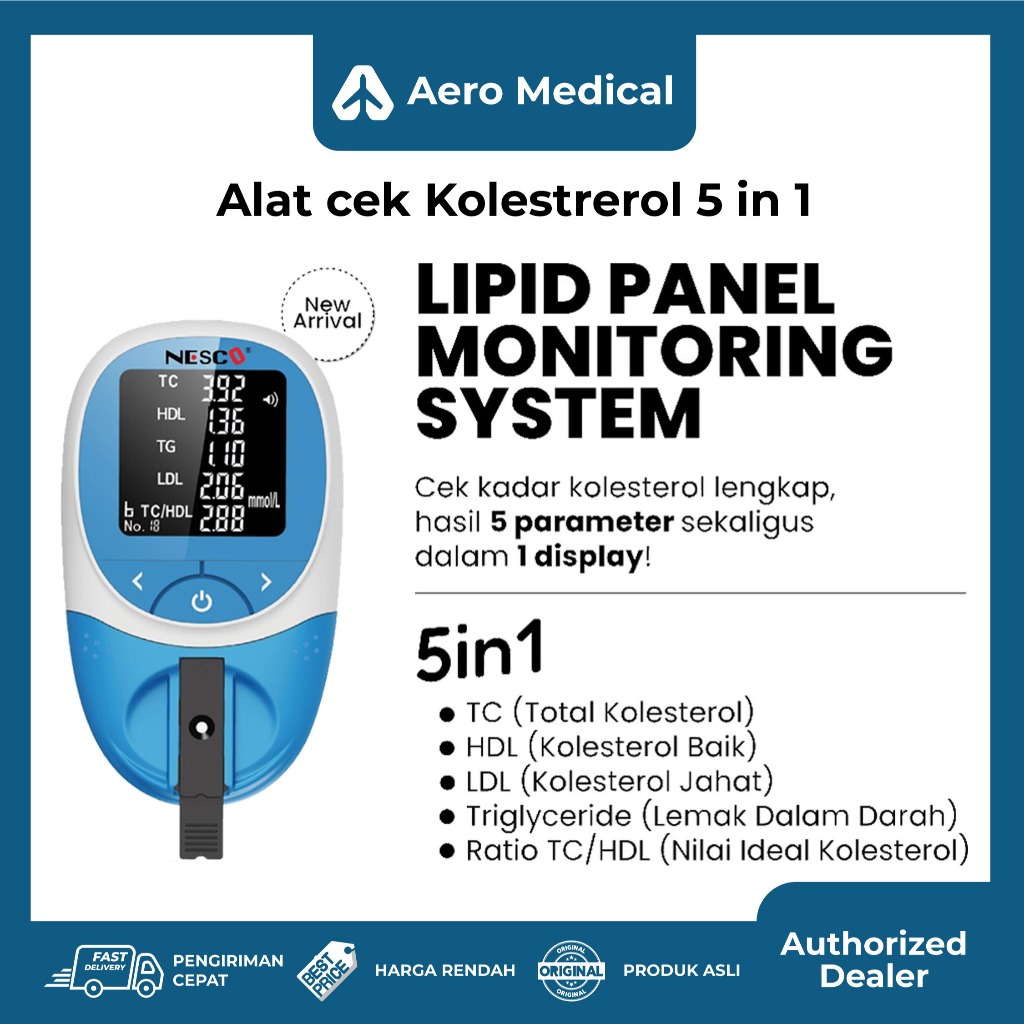 Jual Lipid Pro Nesco / ALAT CEK KOLESTEROL LENGKAP 5 IN 1 / Lipid Panel ...