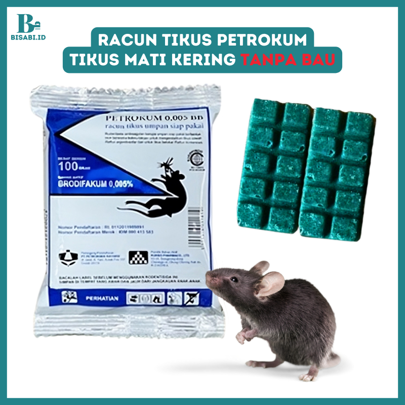 Jual Racun Tikus Ampuh Petrokum Mati Kering Tanpa Berbau Umpan Pembasmi ...