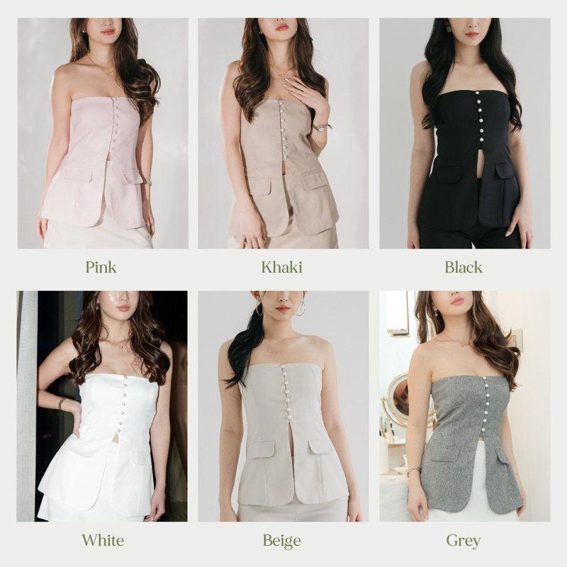 Jual Pearl Tube Top -- Ocha Wear X Valerie Pola | Tanktop Trendy Casual ...