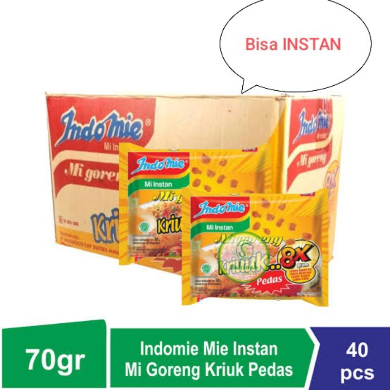 Jual INDOMIE/INDOFOOD MIE INSTAN MIE GORENG KRIUK PEDAS 1DUS/1KARTON ...