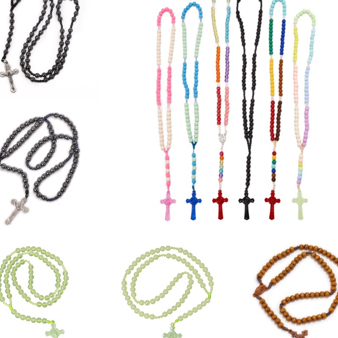 Jual Sale Rosario Kayu 77 Kali Bapa Kami Kalung Rosario Salib Katolik Devosi Doa Bapa Kami ...