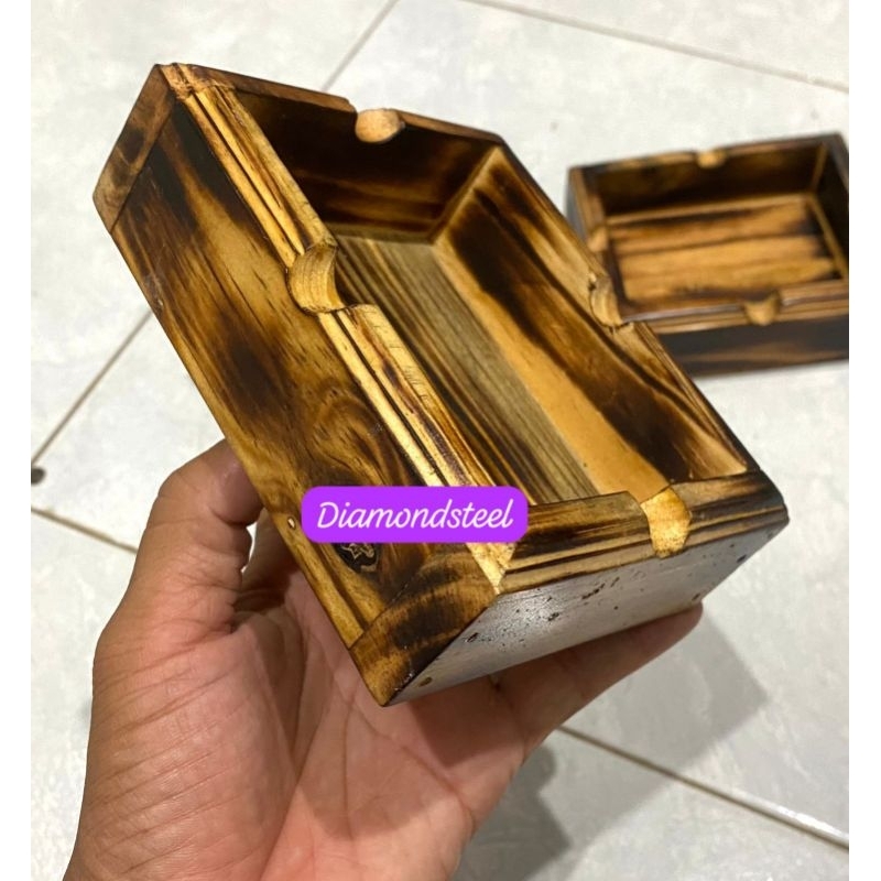 Jual ASBAK KAYU MURAH / ASBAK KAYU POLES / TEMPAT ABU ROKOK / ASBAK ...
