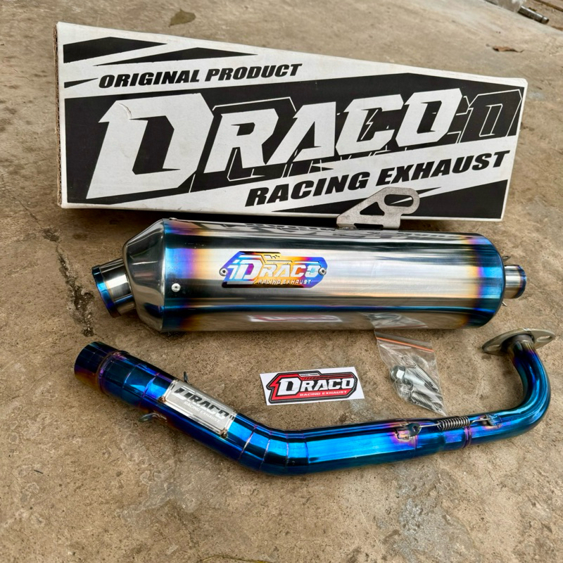 Jual Knalpot std racing Draco half blue DM 38 Aerox Vario 125 Vario 160 ...