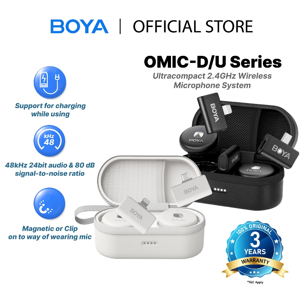 Jual BOYA OMIC D/U Series Sistem Mikrofon Nirkabel Dua Saluran 2.4GHz ...