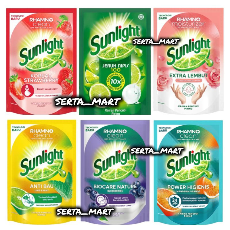 Jual Sunlight Pouch refill Lime / Mint 600ml - Sunlight Rhamno Clean Sabun Cuci Piring 600ml ...