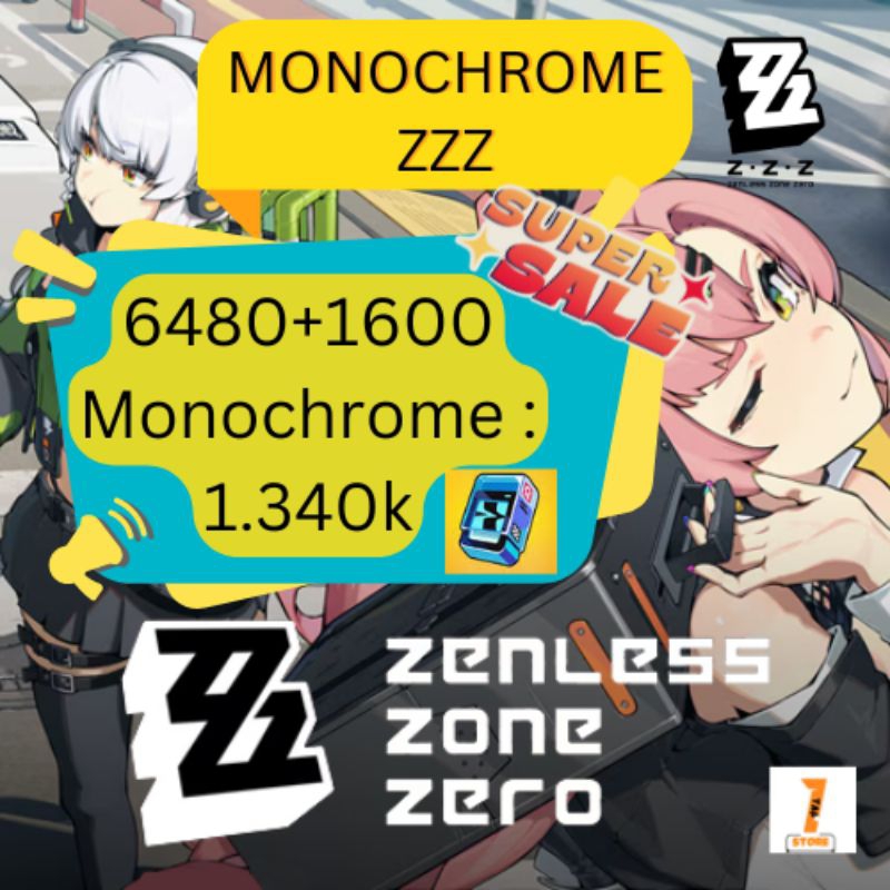 Jual Zenless Zone Zero Monochrome ZZZ 6480+1600 | Shopee Indonesia