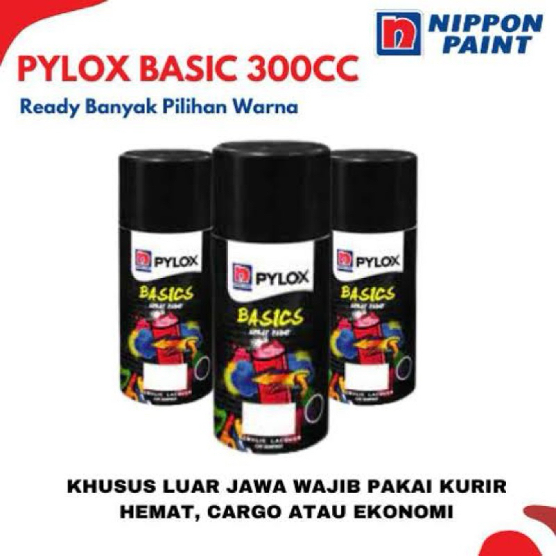 Jual Cat Semprot murah Nippon Paint PYLOX BASIC Black/ Black Matt/ Metallic Black/ warna lain ...