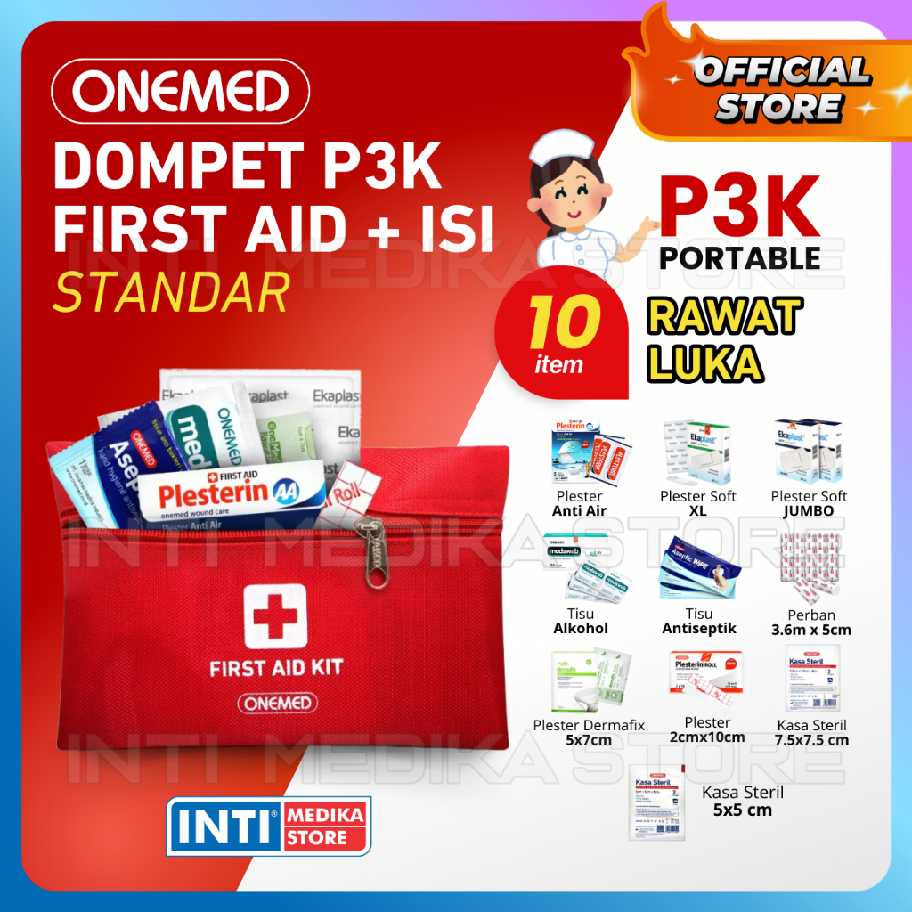 Jual ONEMED - Dompet First Aid Kit + Isi | Kotak P3K Perawatan Luka ...