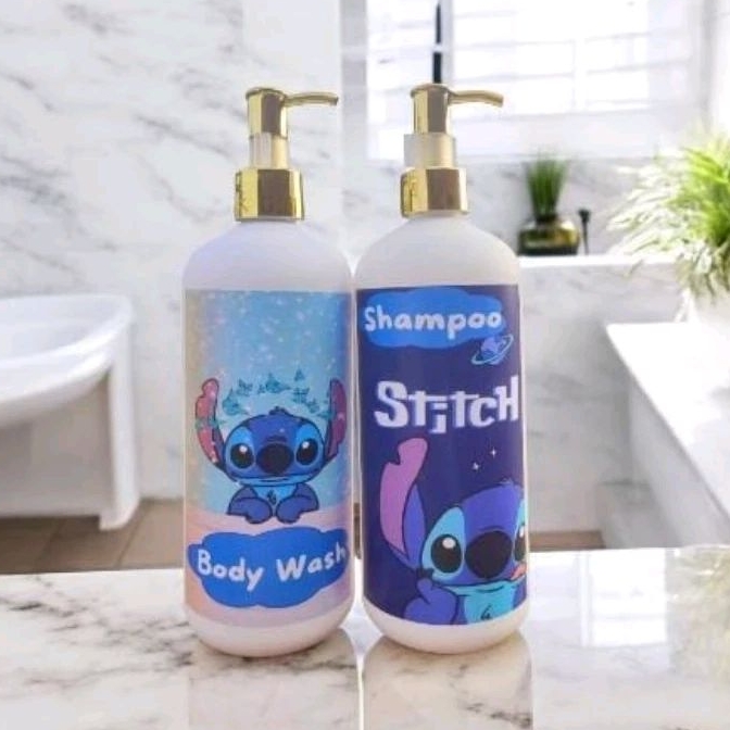 Jual Botol sabun cair 500ml stitch Botol sabun mandi refil botol sabun ...