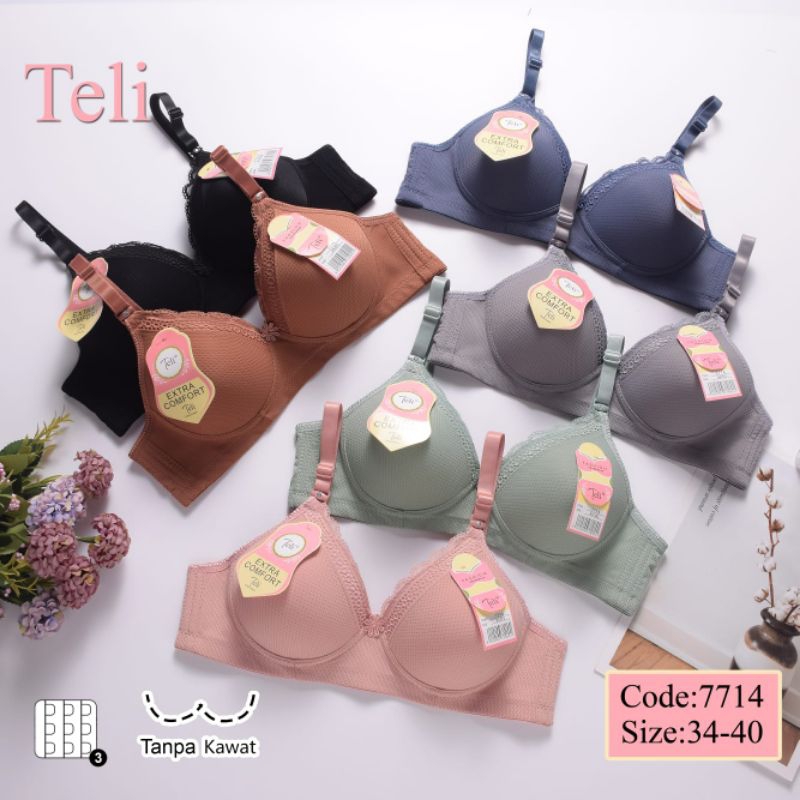Jual Bra Busa Tipis Tanpa Kawat Kait 3 Merek Teli | Shopee Indonesia