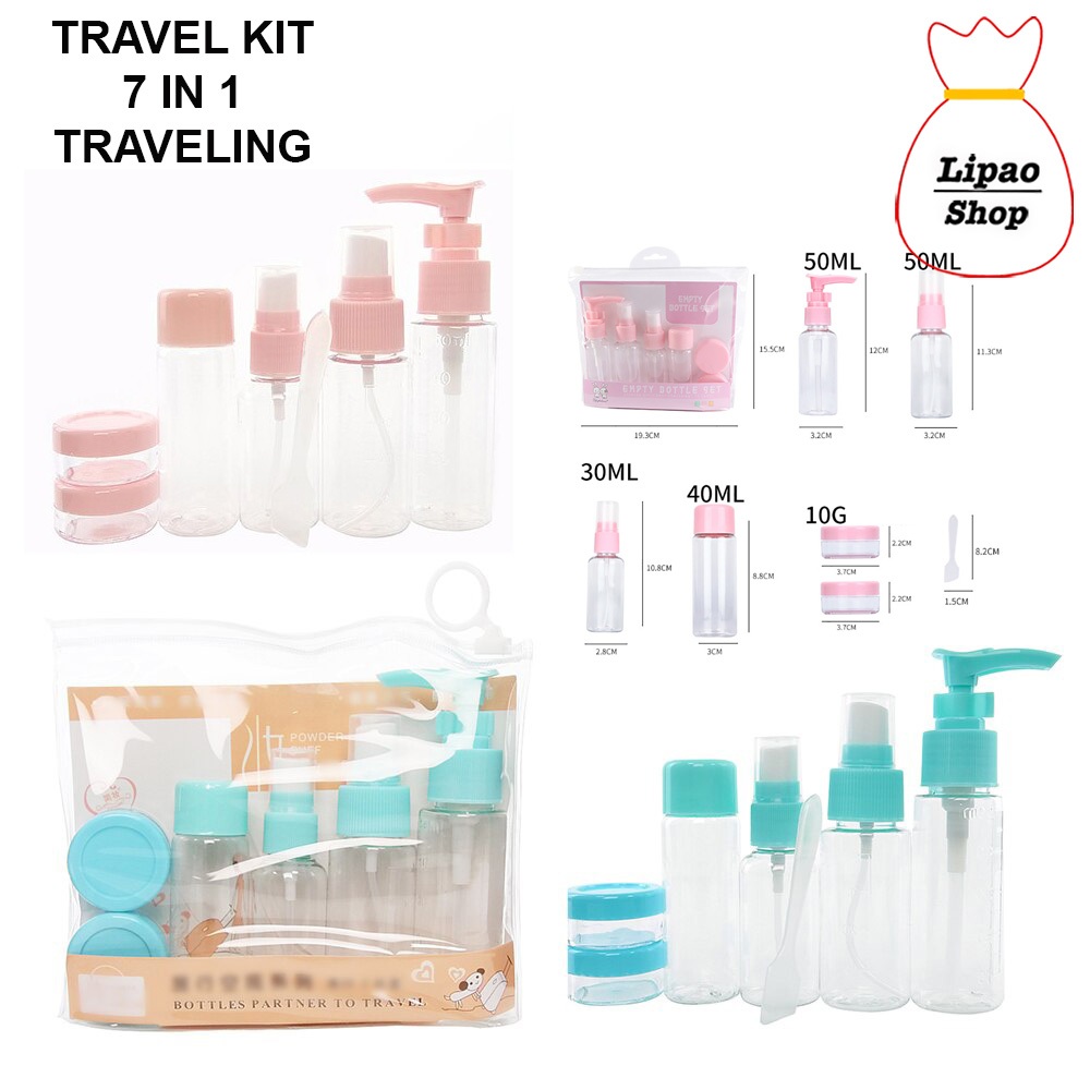 Jual Travel Pack Set Botol Mini Kosmetik Toiletries Kit Traveling ...