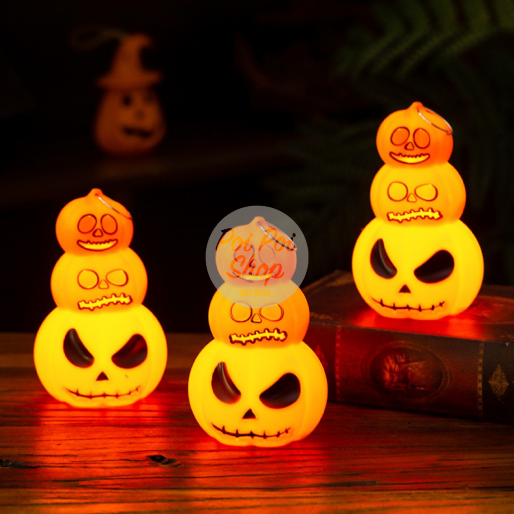 Jual Lampu Halloween Labu Susun Dekorasi Pesta Seram Pumpkin Ghost ...