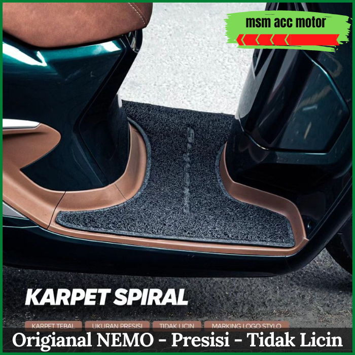 Jual Karpet Stylo 160 Model Spiral Mie Bahan Premium Nemo Alas Pijakan Kaki Motor | Shopee Indonesia