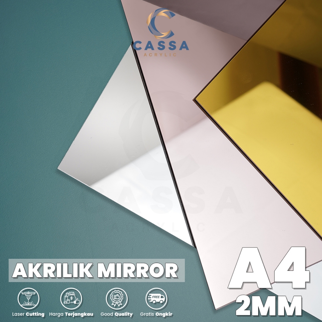 Jual Akrilik Lembaran Mirror A4 2mm / Acrylic Sheet Gold Silver Rose ...