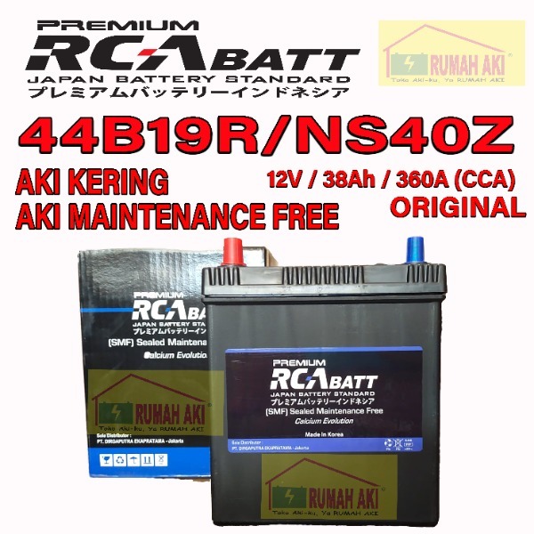 Jual Aki Mobil NS40Z 44B19R RCA MF 12V 38Ah CCA 360A /Aki Kering/Aki MF ...