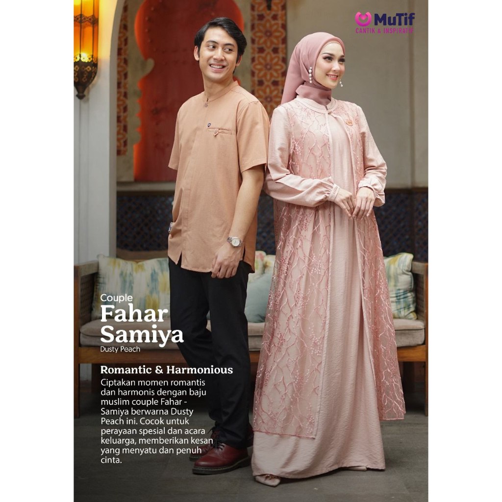 Jual MuTif 100% ORI | Samiya Dusty Peach | Fahar Brush Brown | Couple ...