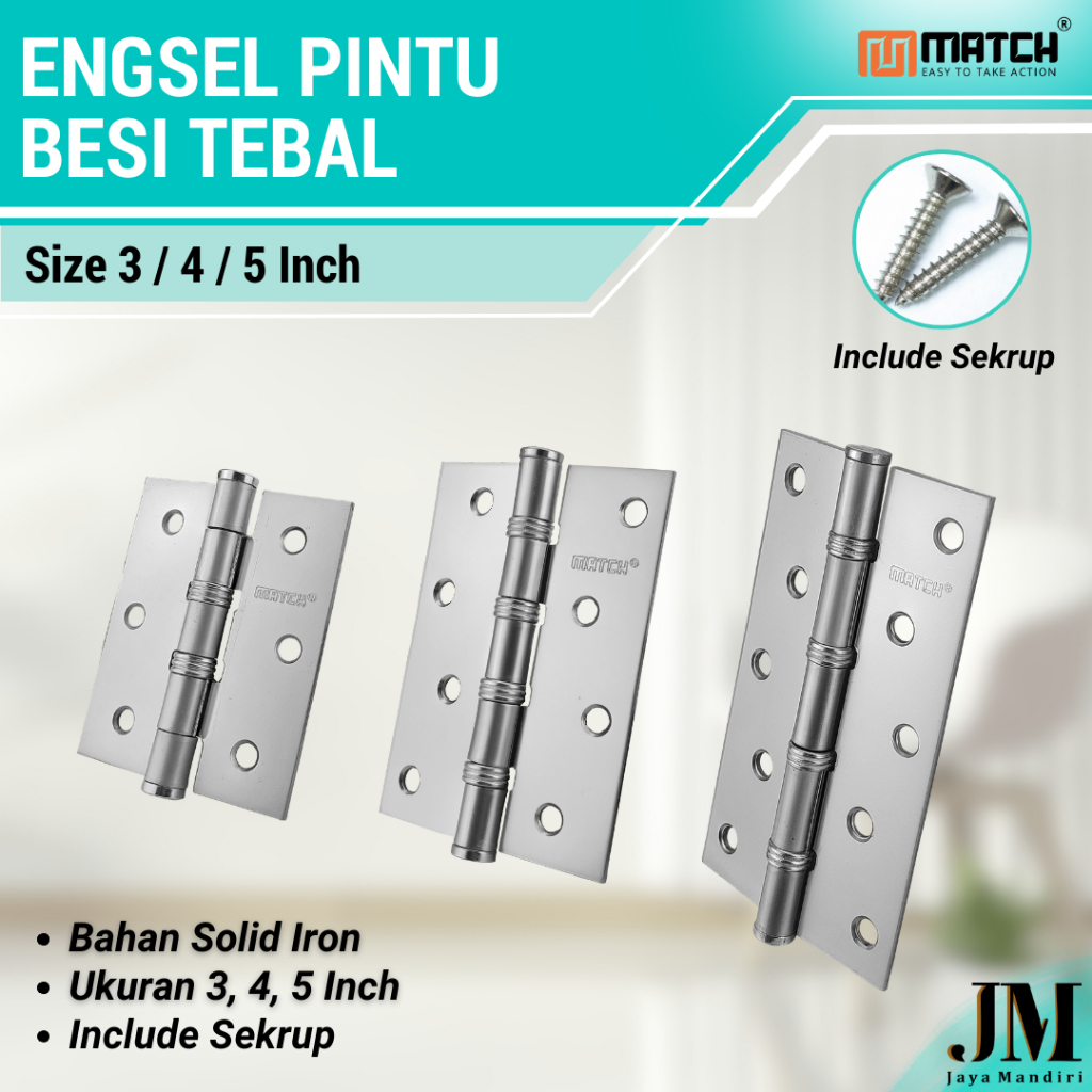 Jual MATCH Engsel Besi Untuk Pintu dan Jendela Tebal 2mm dan 1,2mm ...