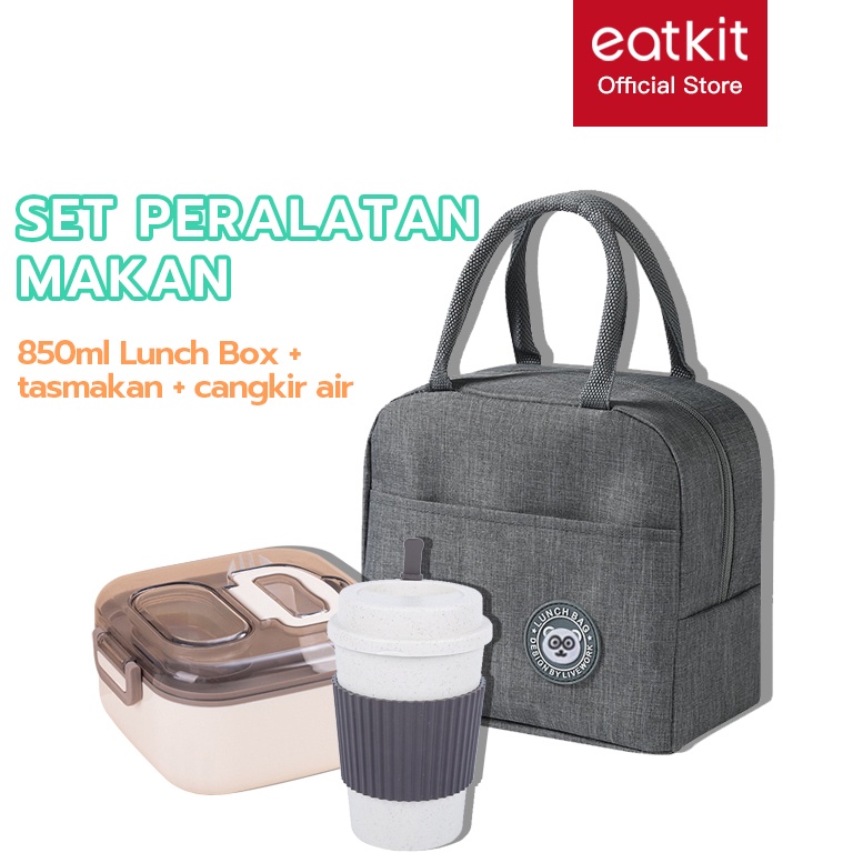 Jual Pasti Populer Eatkit 85ml Kotak Bekal Set Lunch Box Set 3in1 Kotak Makan Set Microwave ...