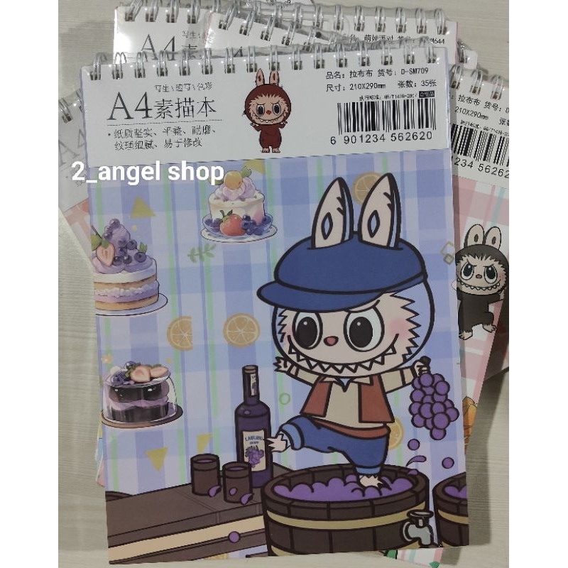 Jual BUKU SKETSA HOLOGRAM LABUBU, CAPYBARA DAN SANRIO / SKETCH BOOK A4 ...