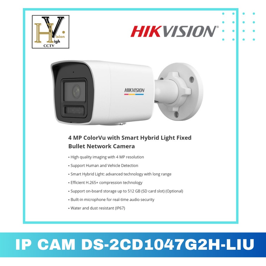 Jual IP CAMERA HIKVISION 4MP DS-2CD1047G2H-LIU ColorVu with Smart Hybrid Light Fixed Bullet ...