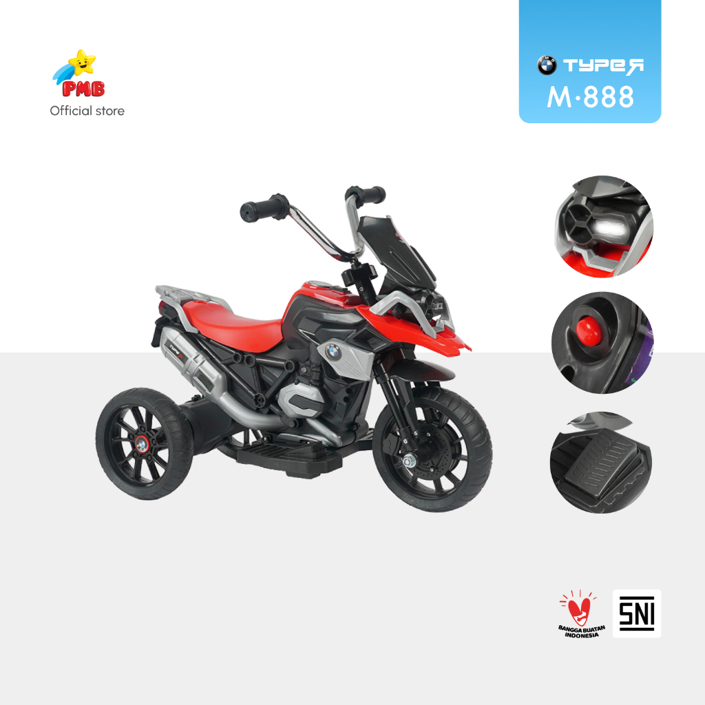 Jual SEPEDA MOTOR AKI 6V ANAK M-888 PMB TOYS // MAINAN MOTOR AKI ANAK ...