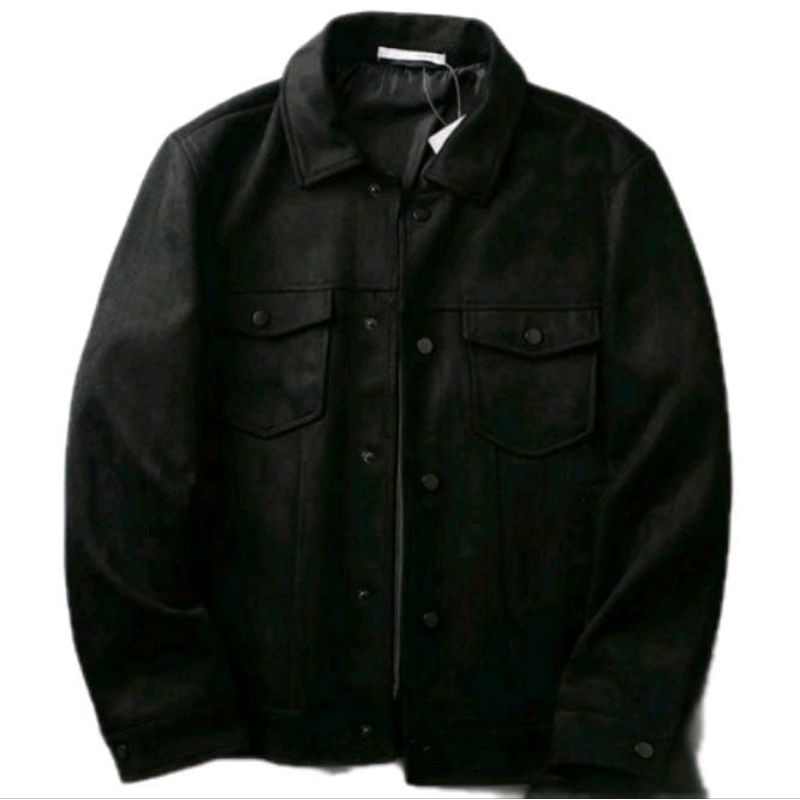 Jual Jaket Boxy Trucker Pria Suede Premium | Shopee Indonesia