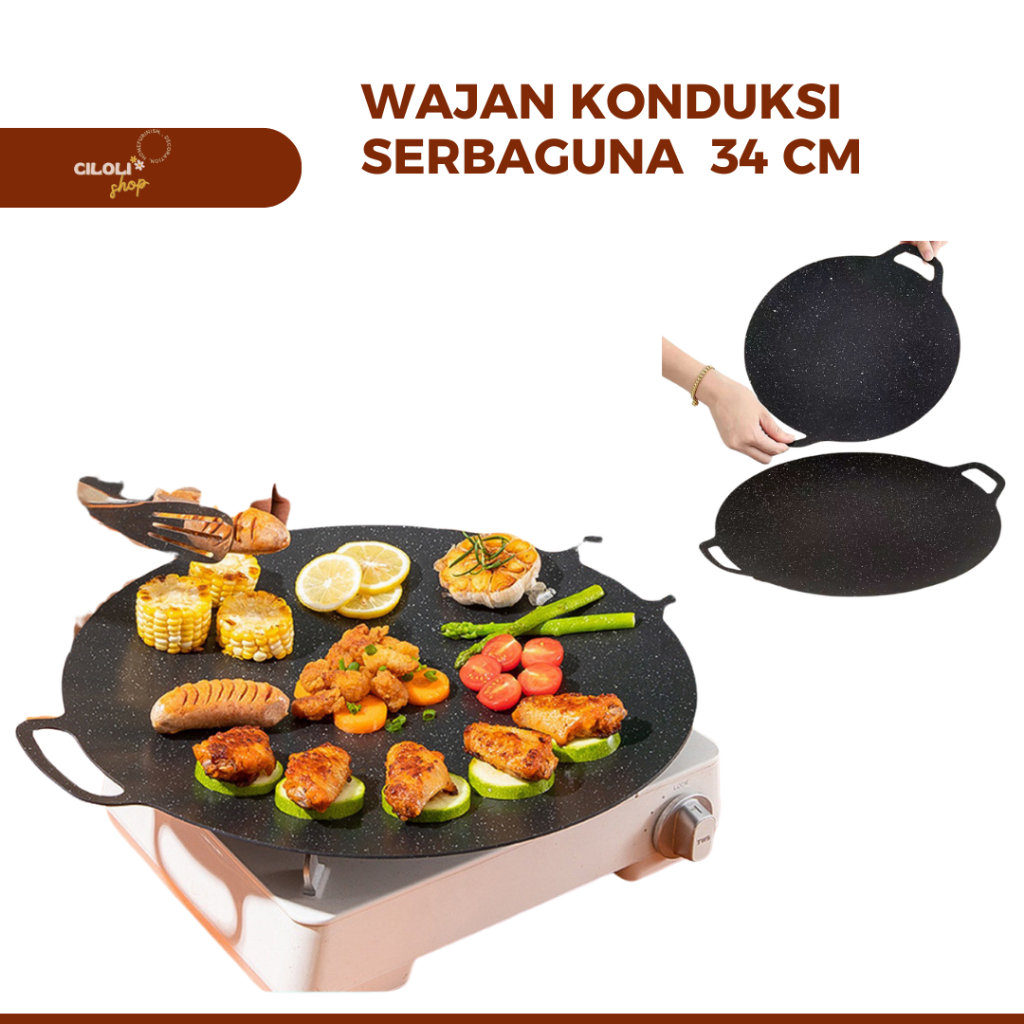 Jual WAJAN KONDUKSI SERBAGUNA PANCI TEFLON MULTI GRILL PAN TEFLON BBQ ...