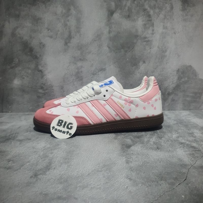 Jual adidas samba white pink flower premium original | Shopee Indonesia