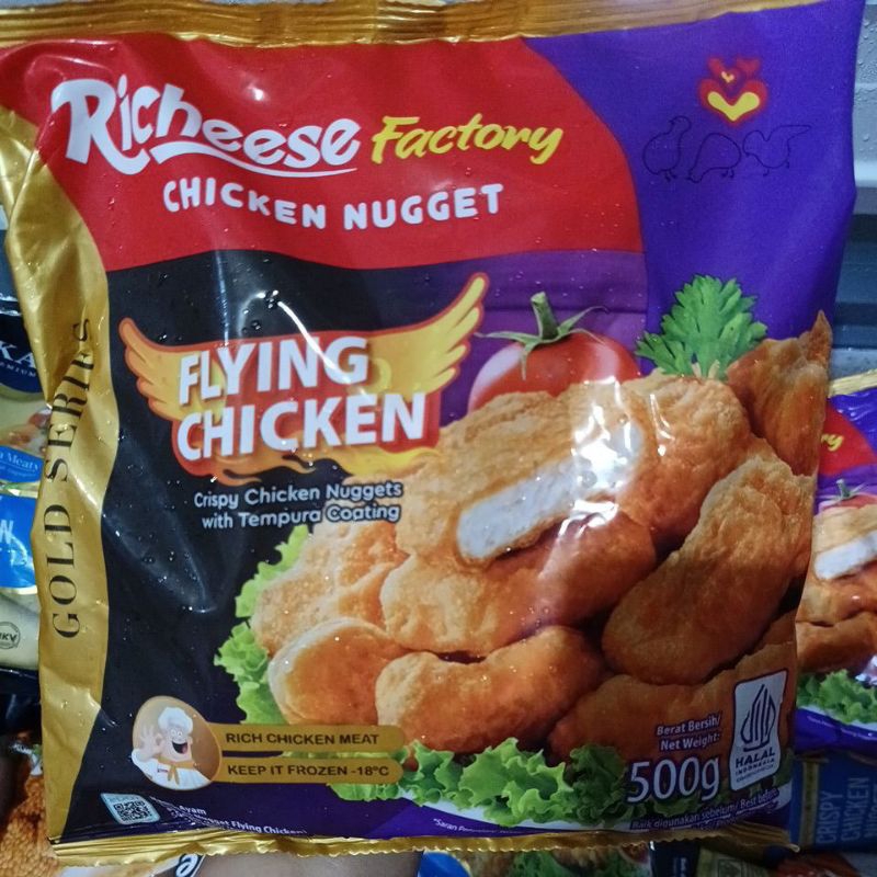 Jual Richeese Nugget Flying Gold Series 500gram | Shopee Indonesia