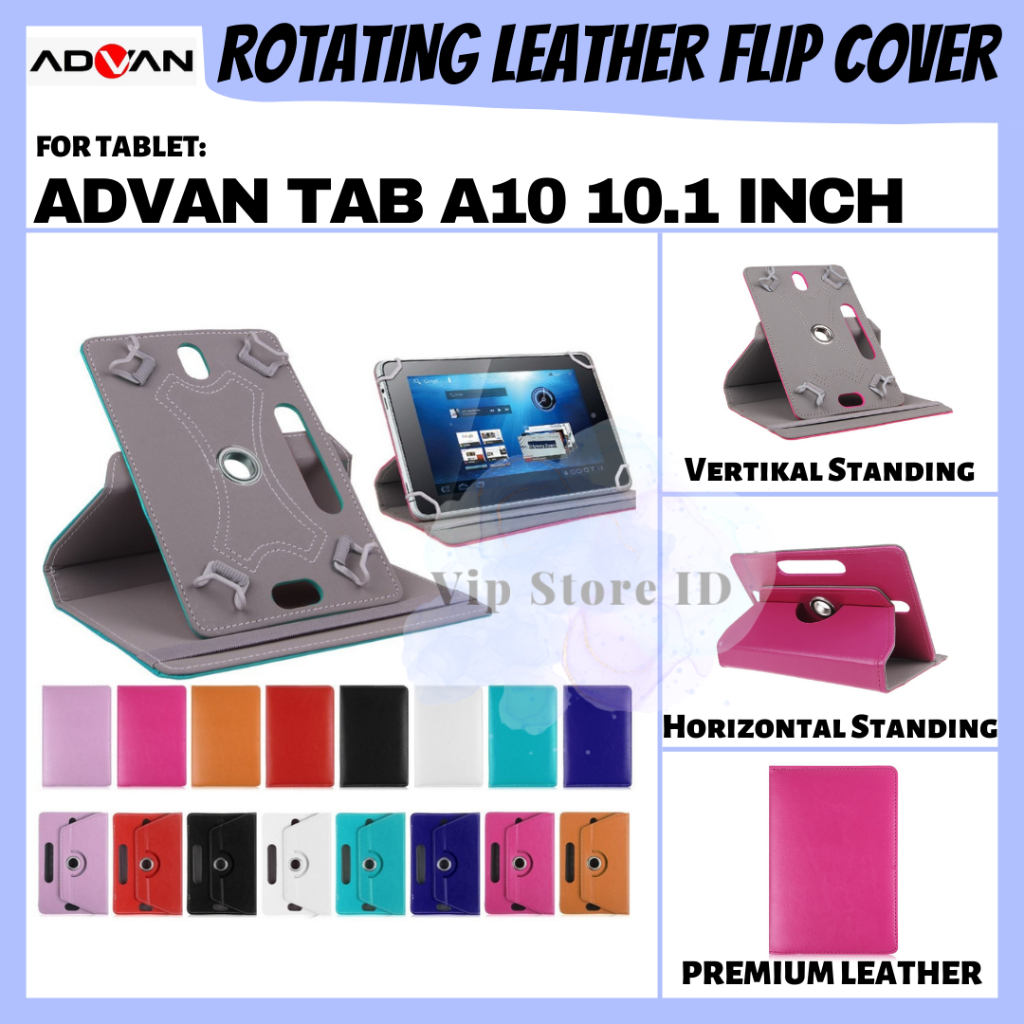 Jual ADVAN TAB A10 10.1 INCH ROTATE FLIP BOOK COVER CASE CASING SARUNG ...