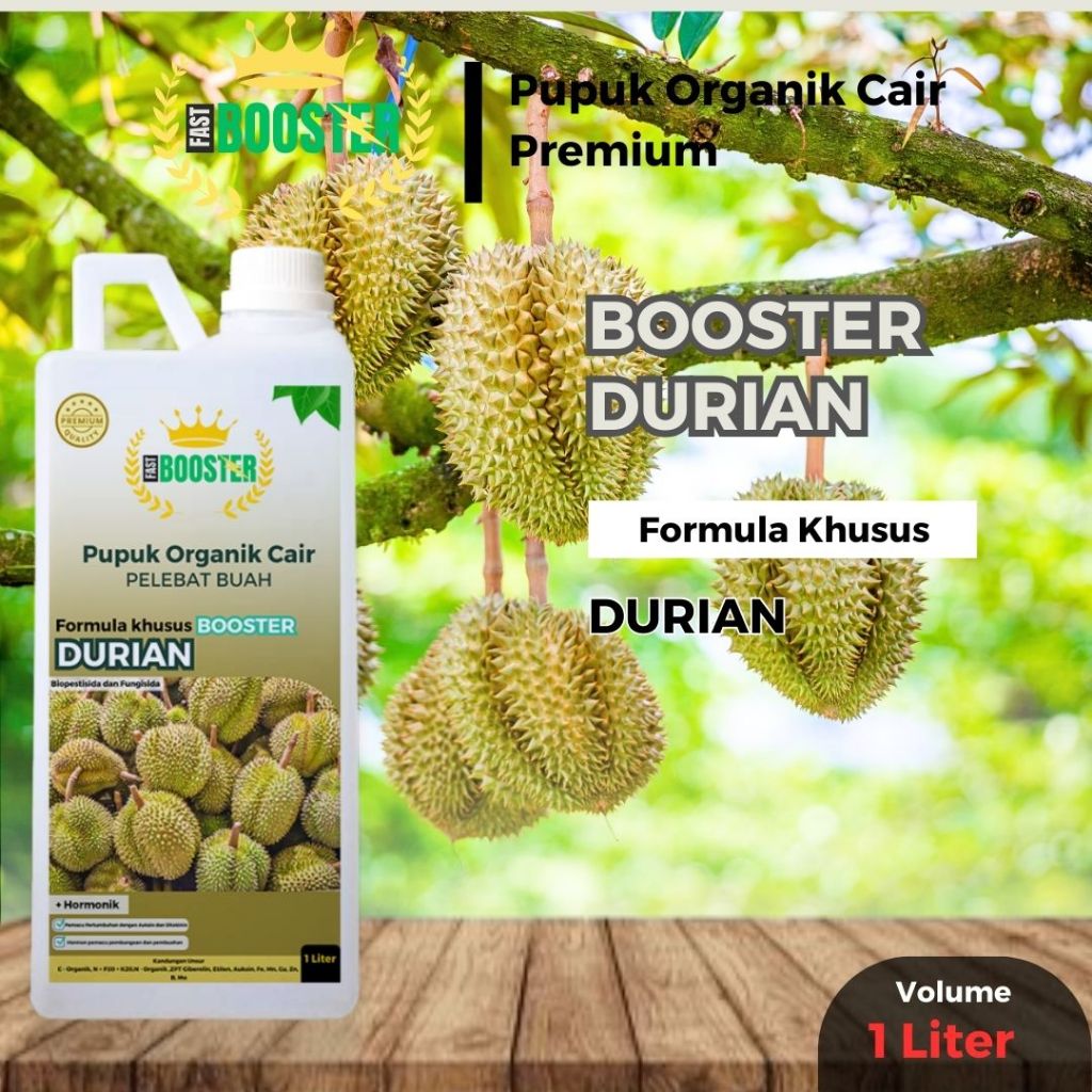 Jual Pupuk Organik CAir durian 1 liter booster pertumbuhan, pembunggan dan pelebat buah durian ...