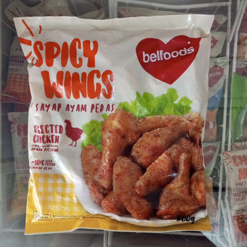 Jual BELFOODS Spicy Wings 500gr 500 gram Favorit Love | Sayap Ayam Goreng Pedas | Shopee Indonesia