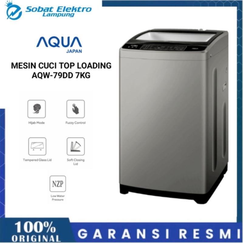 Jual Mesin Cuci Aqua 1 Tabung Top Loading 7KG AQW-79DD/78DD Hijab Series Garansi Resmi 7 Tahun ...