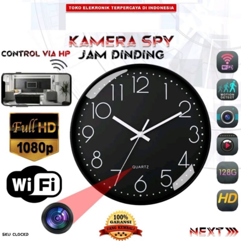 Jual Camera Model jam Dinding Wireless CCTV WIFI Wall Clock 4K - Kamera Tersembunyi Wifi ...