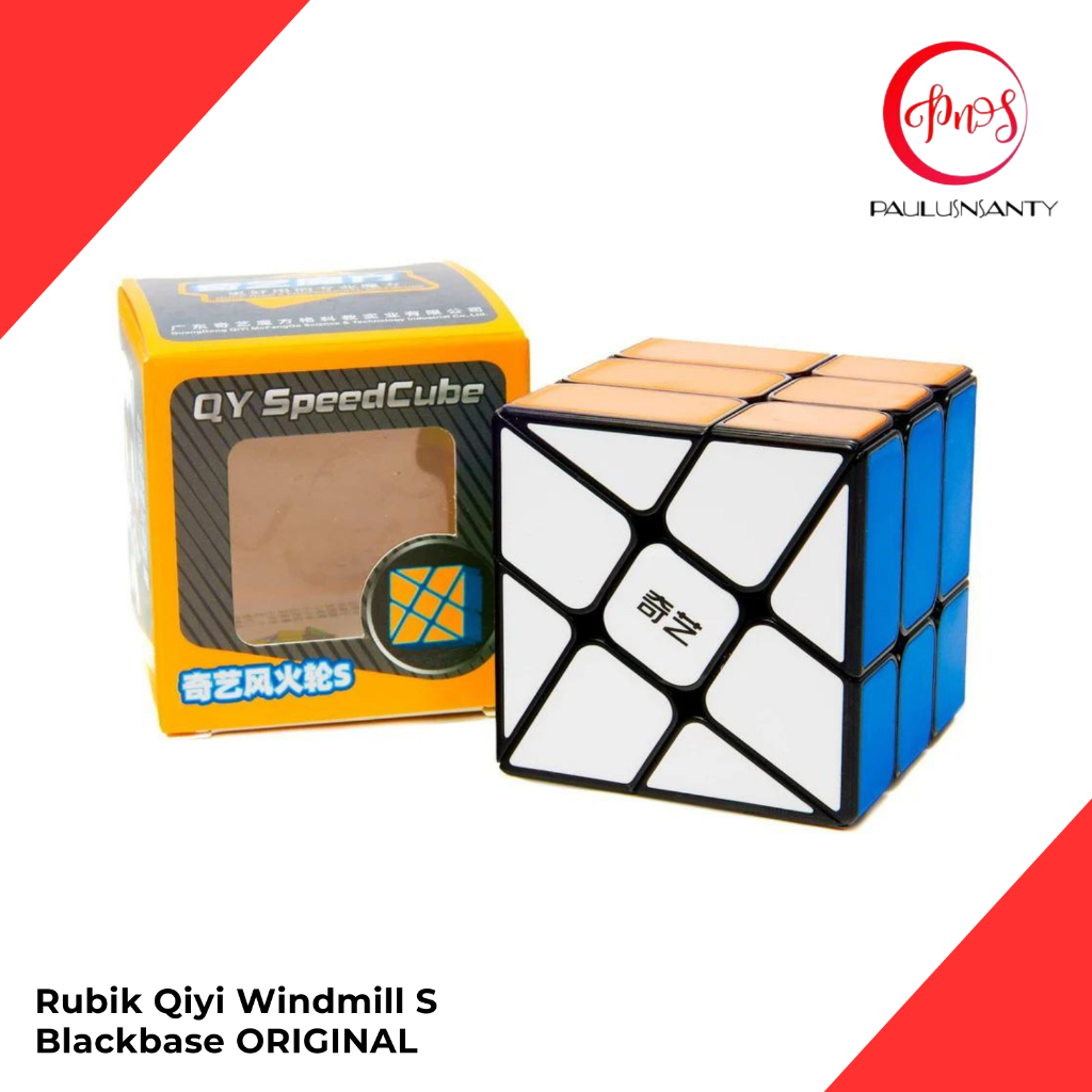 Jual Rubik Windmill Qiyi Windmill Cube S Blackbase ORIGINAL | Shopee ...