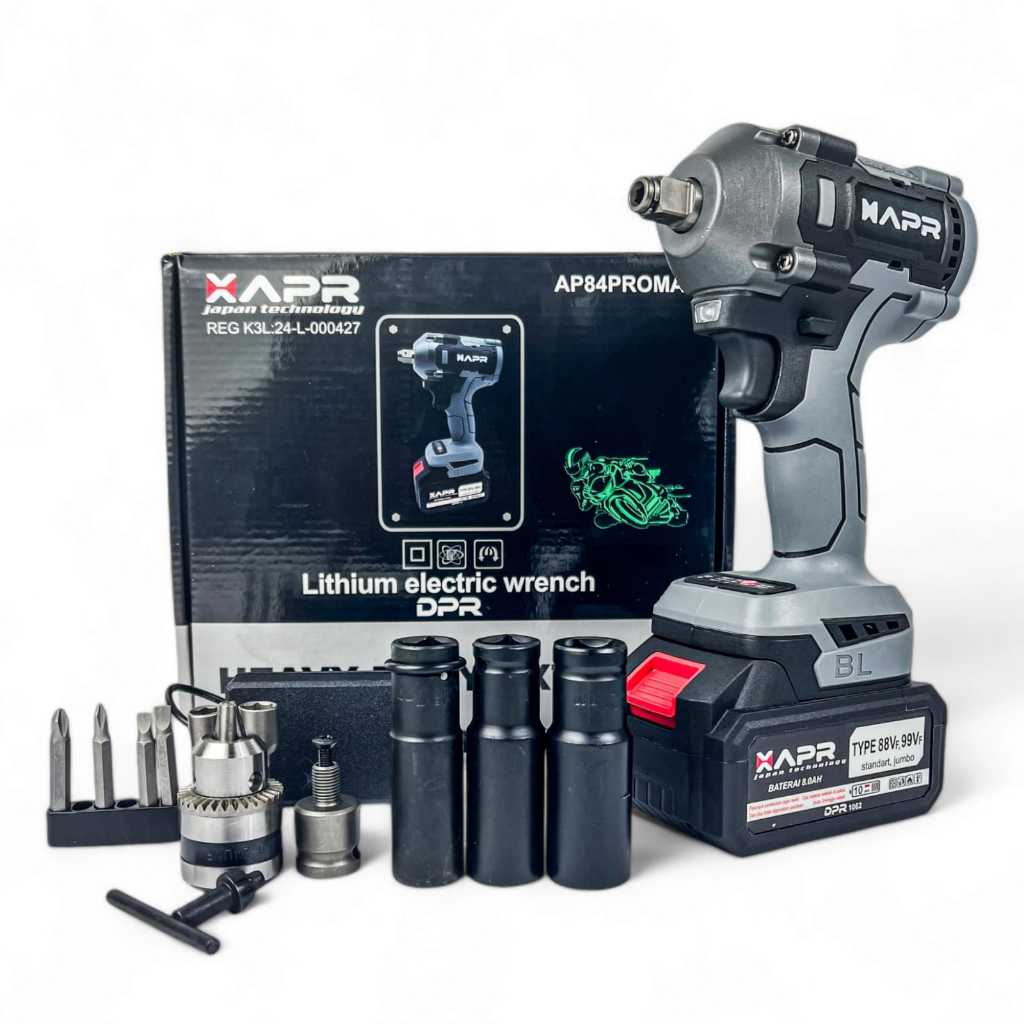 Jual Promo Bor Impact Wrech Cordless Buka Baut Baterai APR AP84PROMAx ...