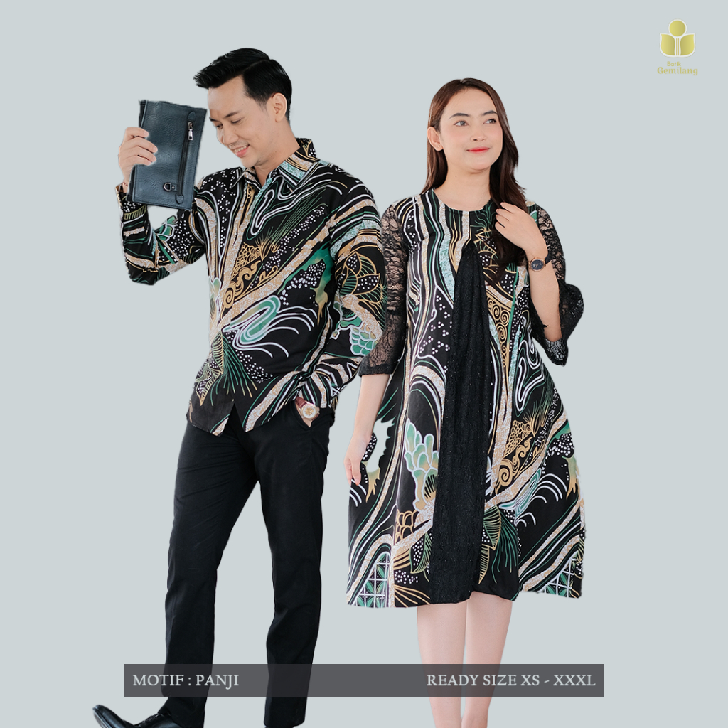 Jual BATIK GEMILANG - Batik Couple Premium Motif Panji Kemeja Batik Lapis Furing dan Dress Batik ...