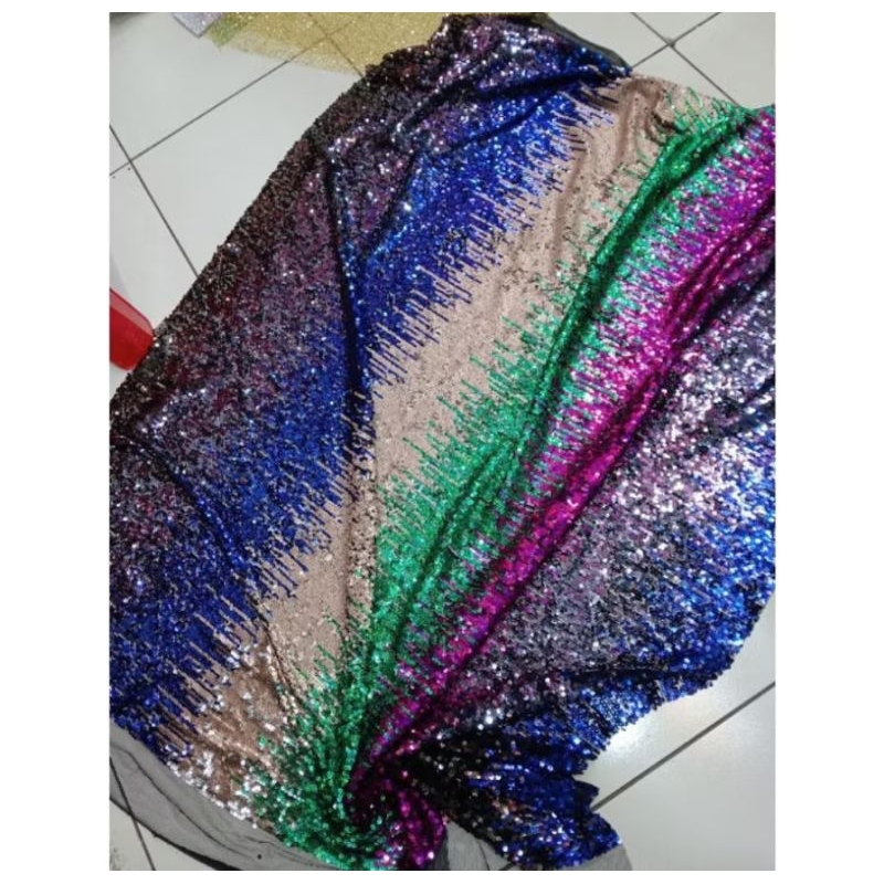 Jual Kain/Bahan Tile Squin Pelangi/Squin Gradasi Ombre | Shopee Indonesia