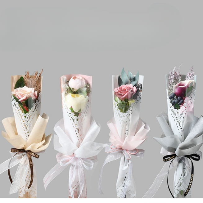Jual [5 PCS PLASTIK BUNGA SINGLE] Single Rose Bunga Wrapping, Retro ...