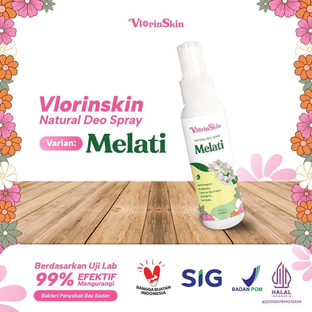 Jual BPOM & HALAL | Deodorant Spray - Melati Vlorinskin (Original ...