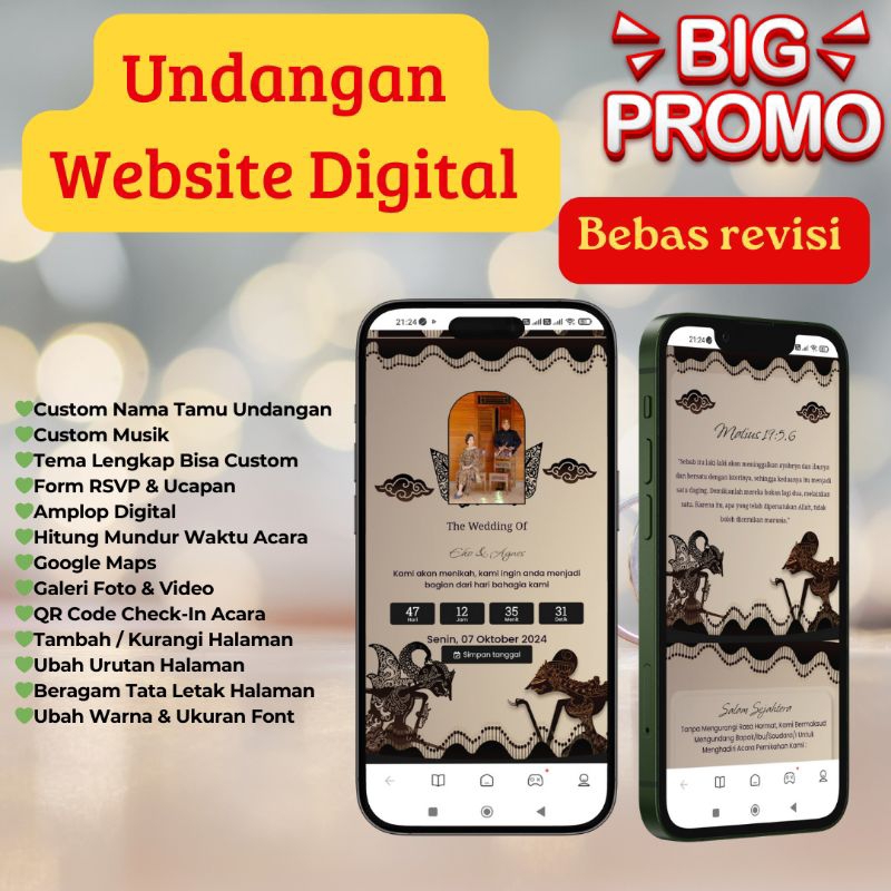 Jual Undangan Pernikahan Digital Website Web Tema Estetika | Shopee ...